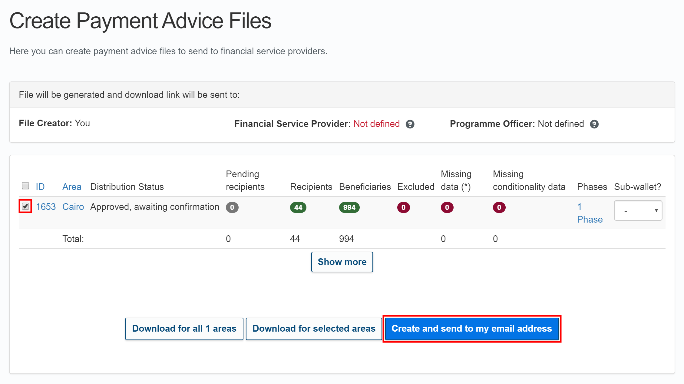 Creating a Payment Advice File