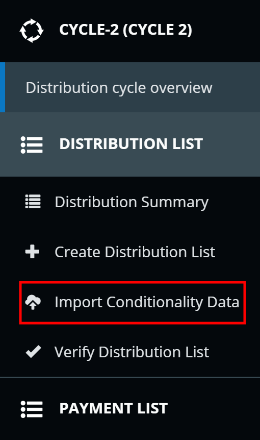 Importing Conditionality Data