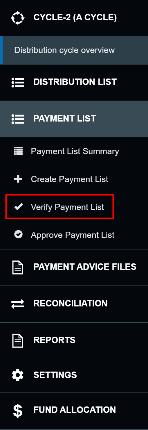 Verifying a Payment List