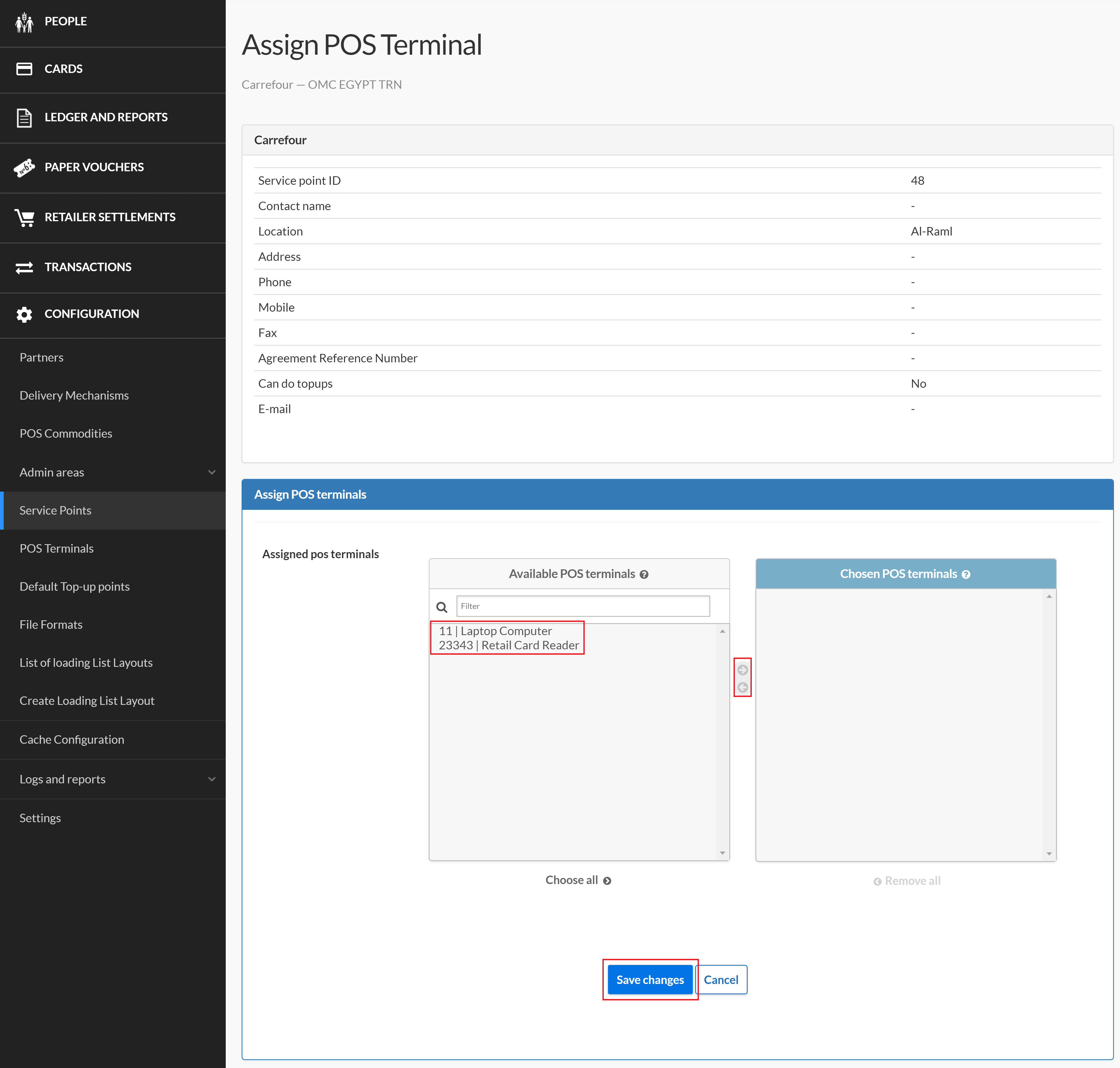 Setting Up Service Points