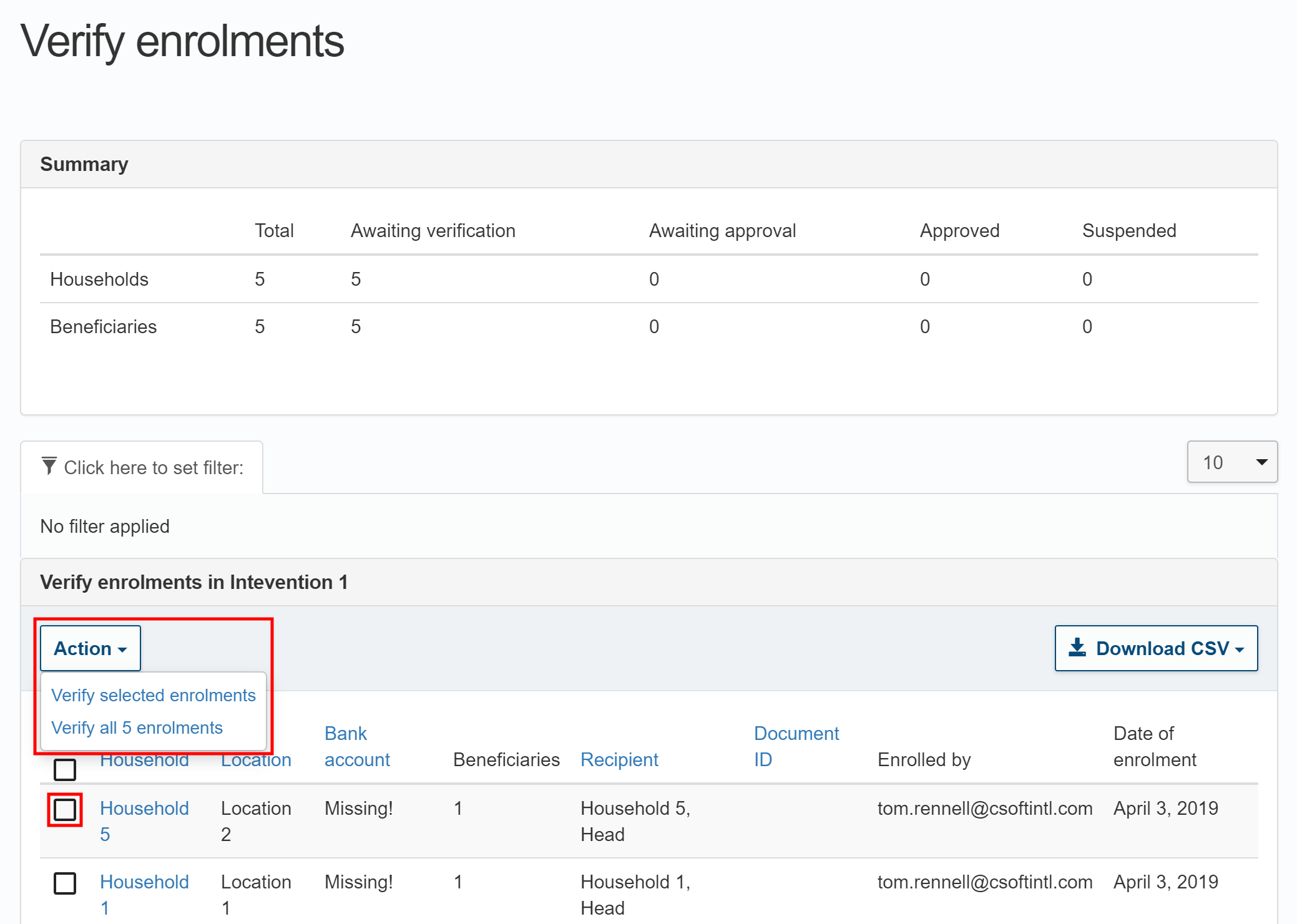 Verifying Enrolments